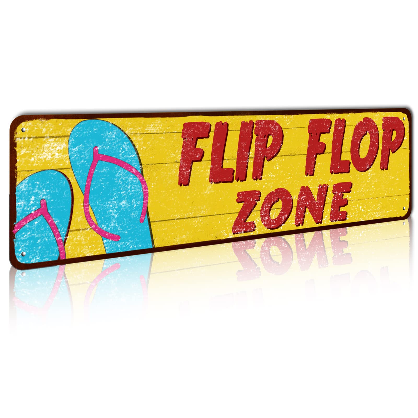 Amazon.com : SOYAVE Summer Themed Flip Flop Zone Metal Sign - Tropical ...