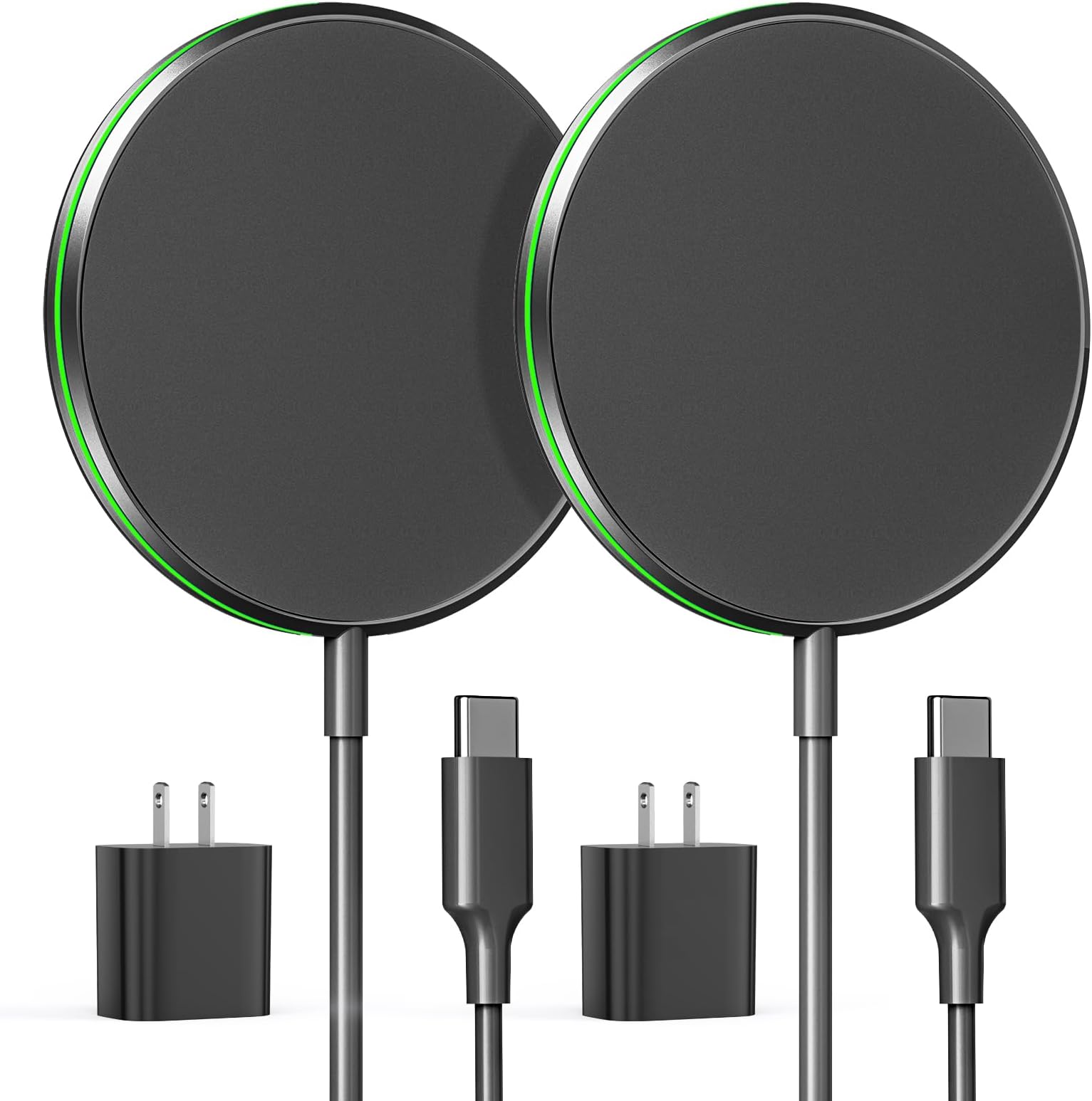 Amazon.com: 2 Pack Magnetic Wireless Charger 15W Apple Mag-Safe Charger ...