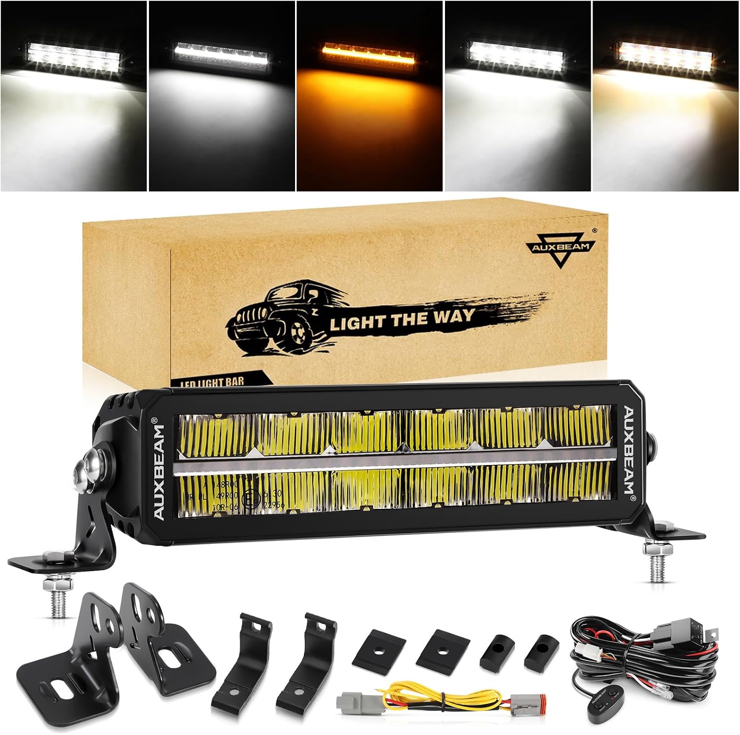 Amazon.com: Auxbeam 12 Inch LED Light Bar, 70W 8160LM Dual Row Anti ...