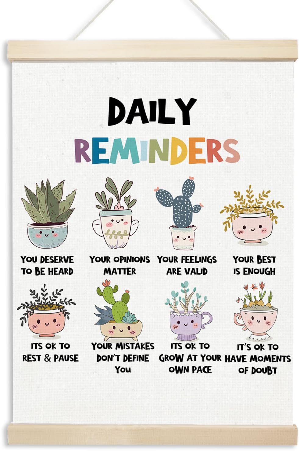 Amazon.com: Xmsaitar Inspirational Cute Cacti Poster Hanger Frame Wall ...