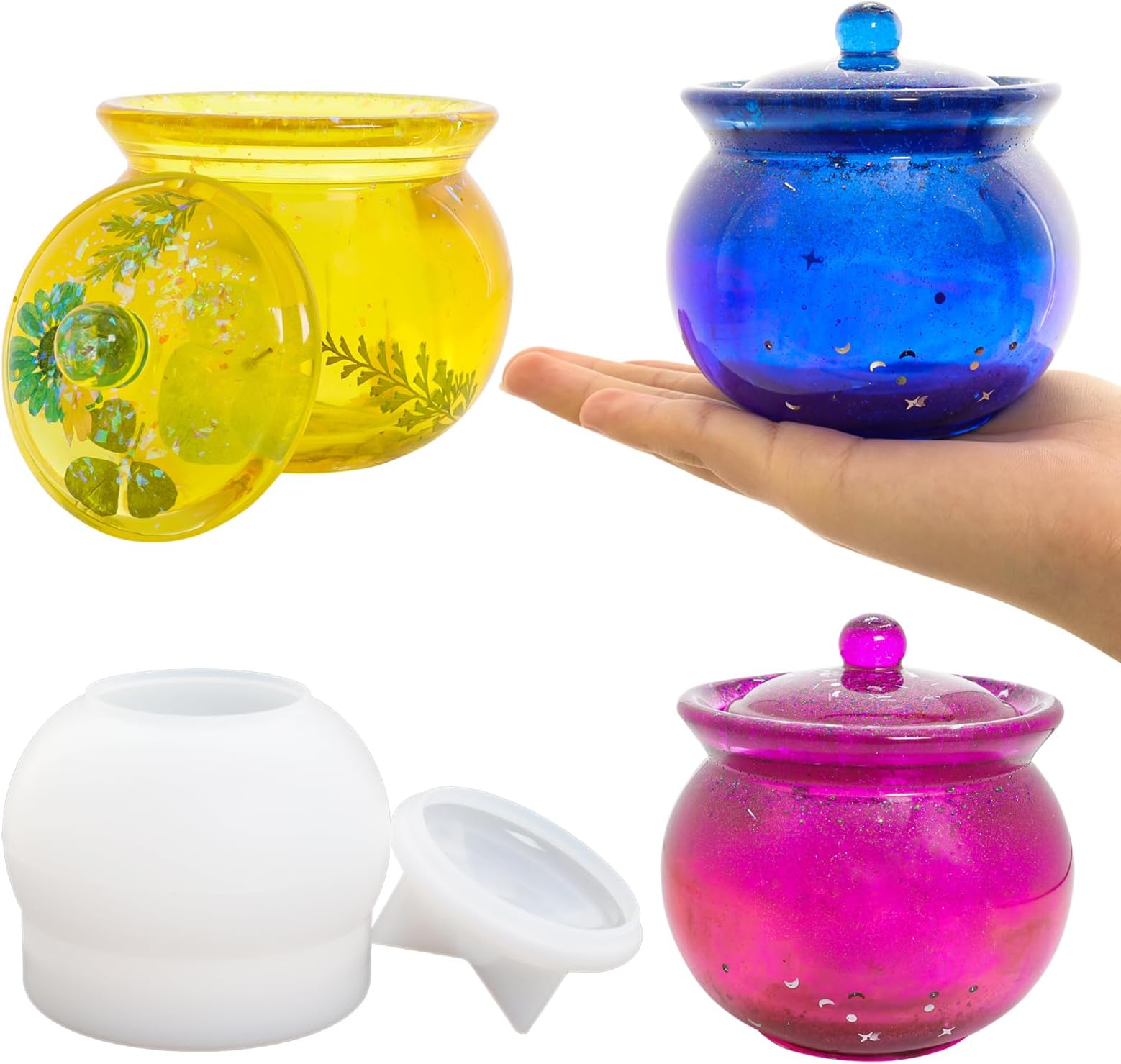 Amazon.com: Yajuo Resin Molds Storage Box Silicone Molds,Carousel ...