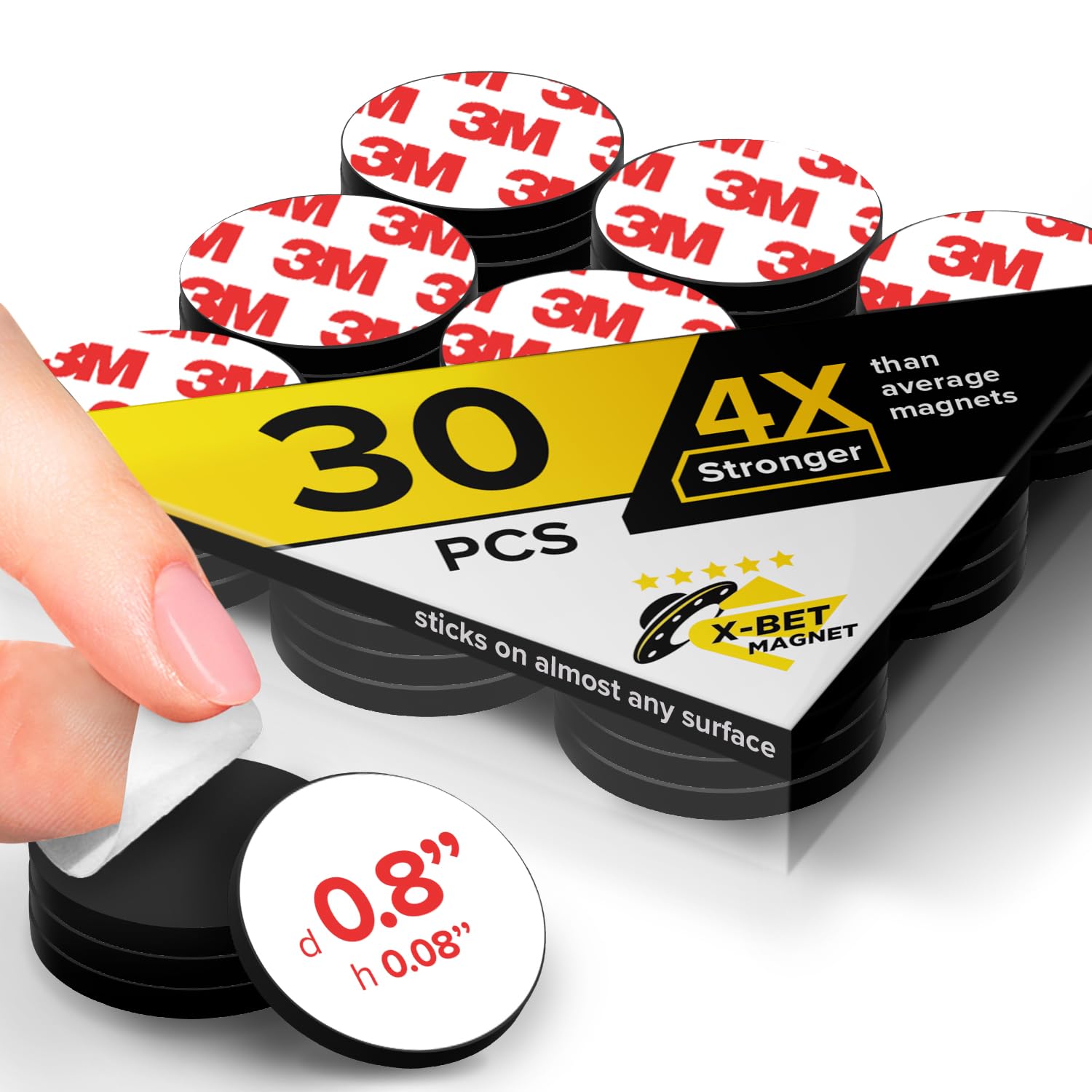 Amazon.com: Magnetic Dots 30 pcs - Self Adhesive Magnet Dots (0.8" x 0. ...