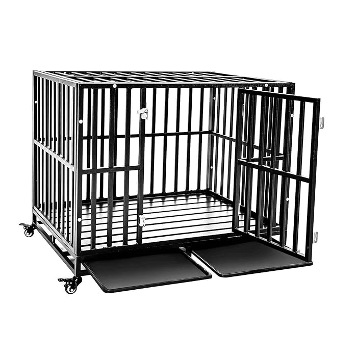 Buy DYAO Heavy Duty Dog Crate Cage, Strong Metal Dog Kennel and Crate ...
