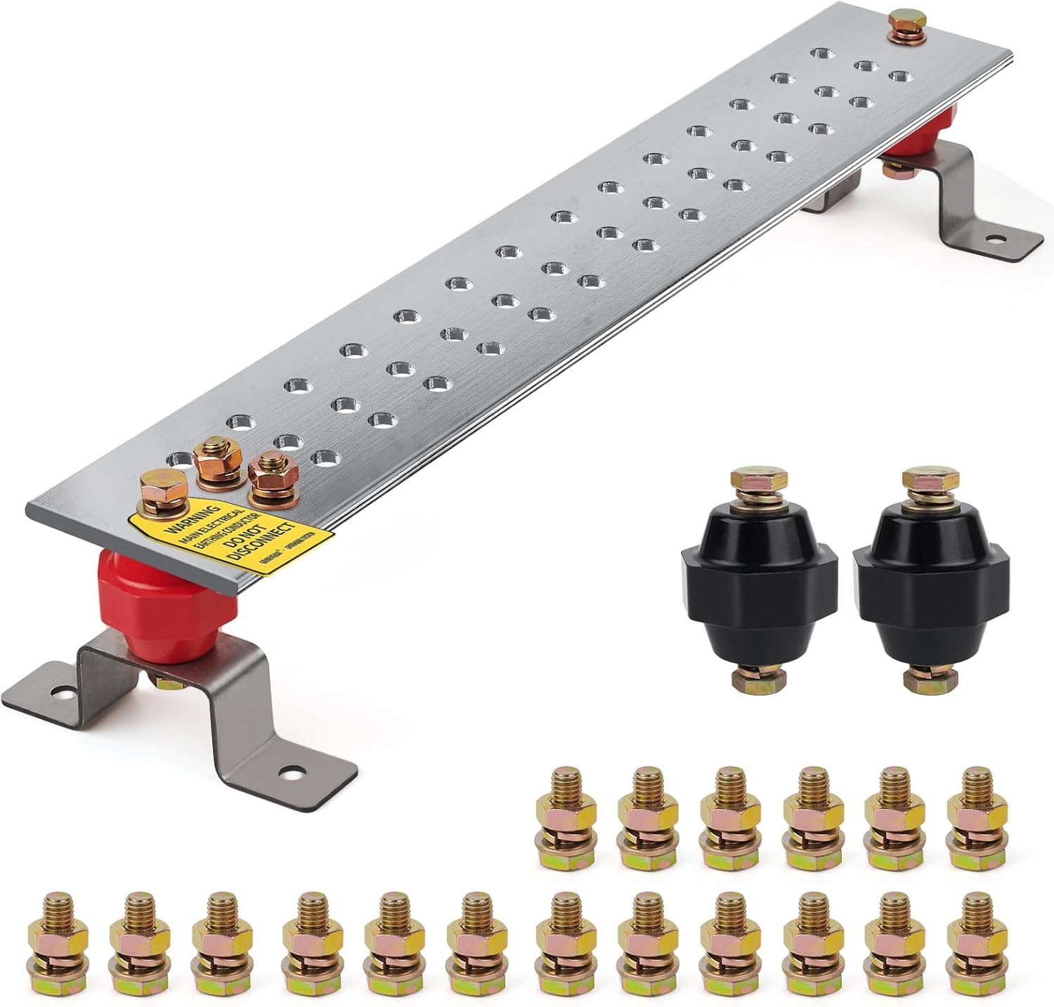 24" Ground Bar Kit, 4" Wide Heavy Duty Ground Bars Copper Bus Bar with ...