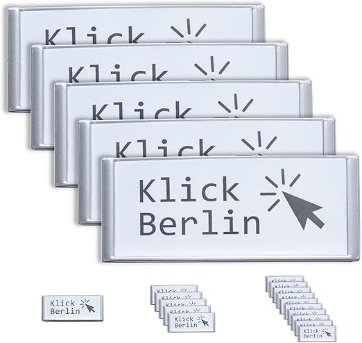 Klick Berlin Magnetische naamplaatje, 5 stuks, sterke magneet, houdt ...