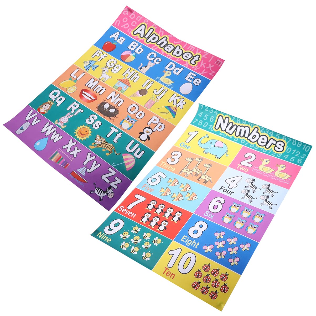 Buy NUOBESTY 2pcs Educational Preschool s Alphabet Number Classroom ...