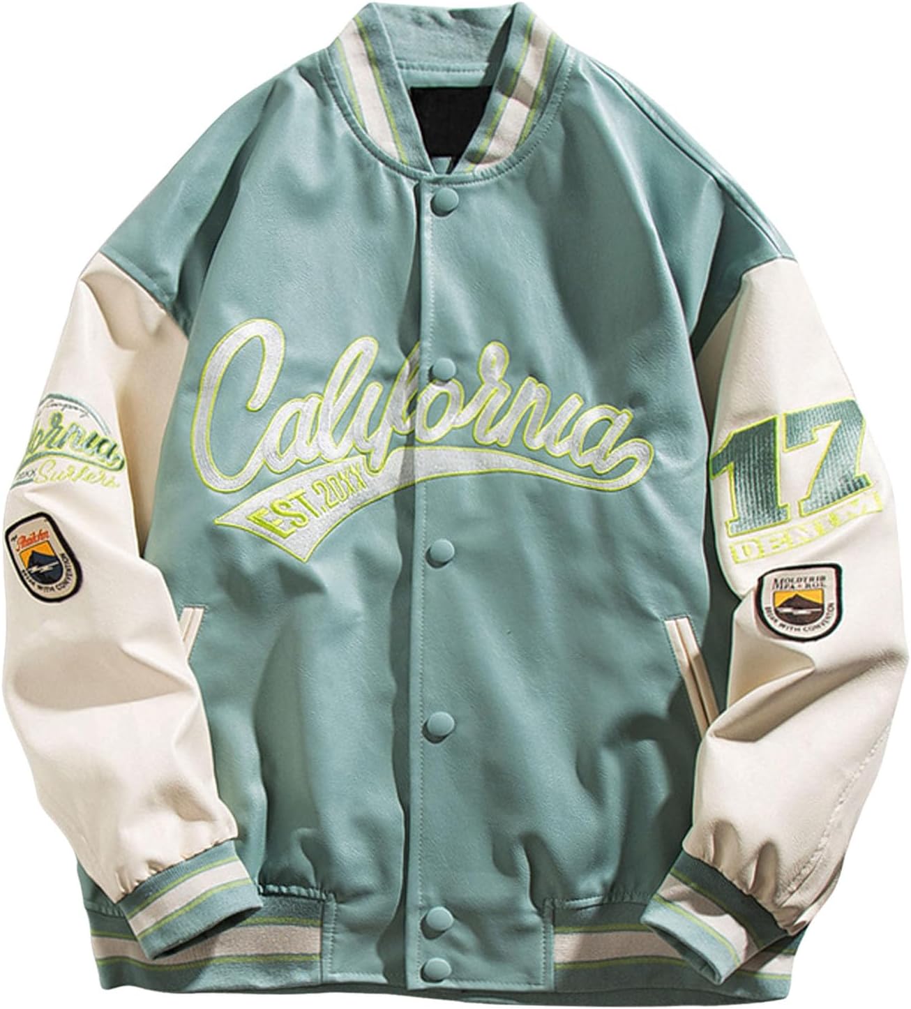 Caxndycing Giacca da baseball da uomo, unisex, patchwork, moda Racing ...