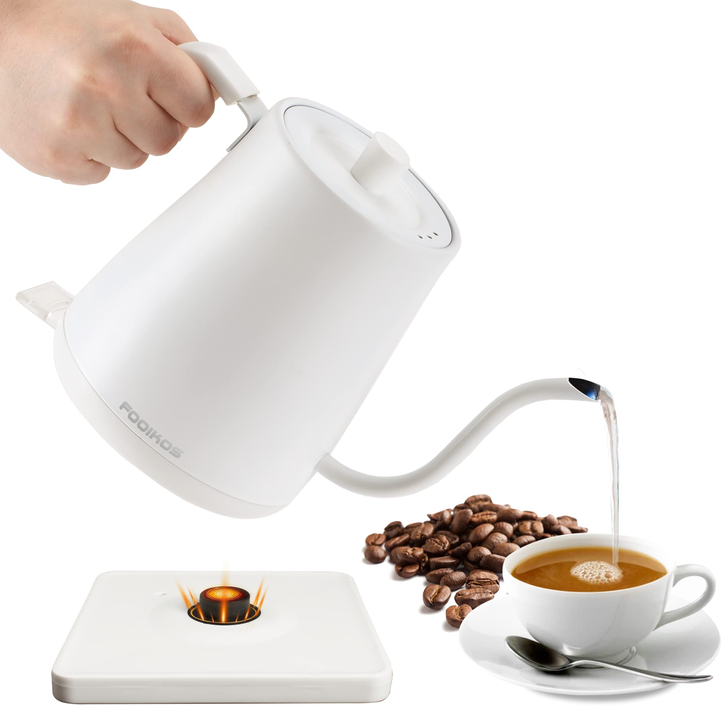Amazon.com: Fooikos Electric Gooseneck Kettle 0.8L for Pour Over Coffee ...