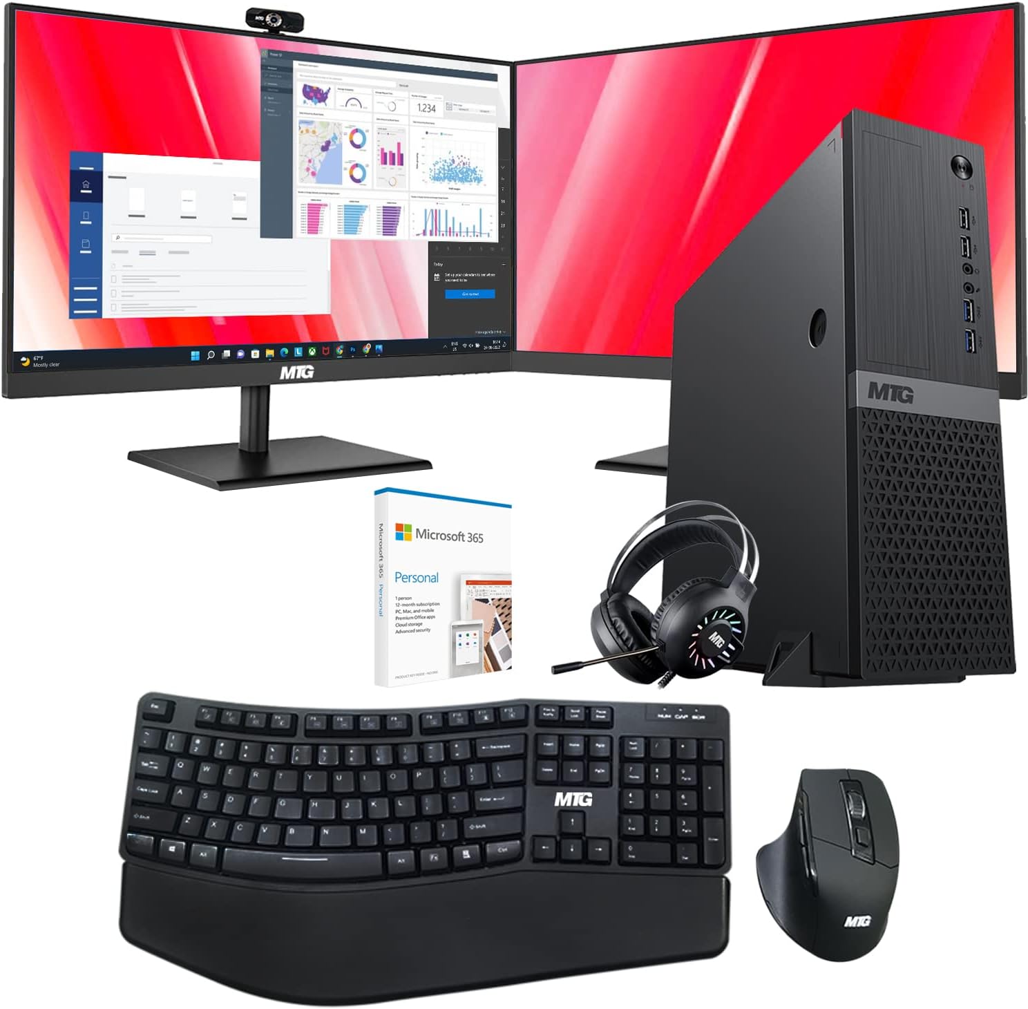 Amazon.com: MTG Aurora Business Computer Desktop PC- Intel Core i5 8th ...