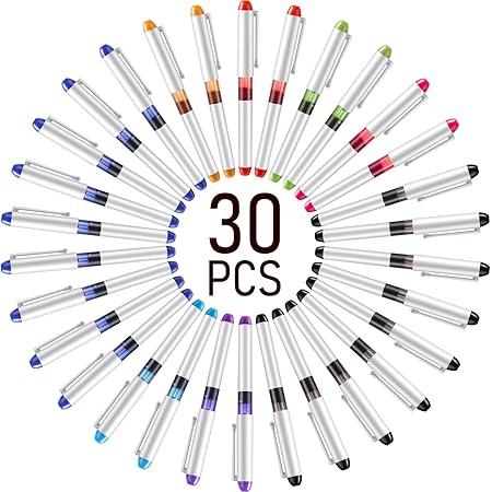 Amazon.com : 30 Pack Disposable Fountain Pens 0.38mm Stainless Steel ...