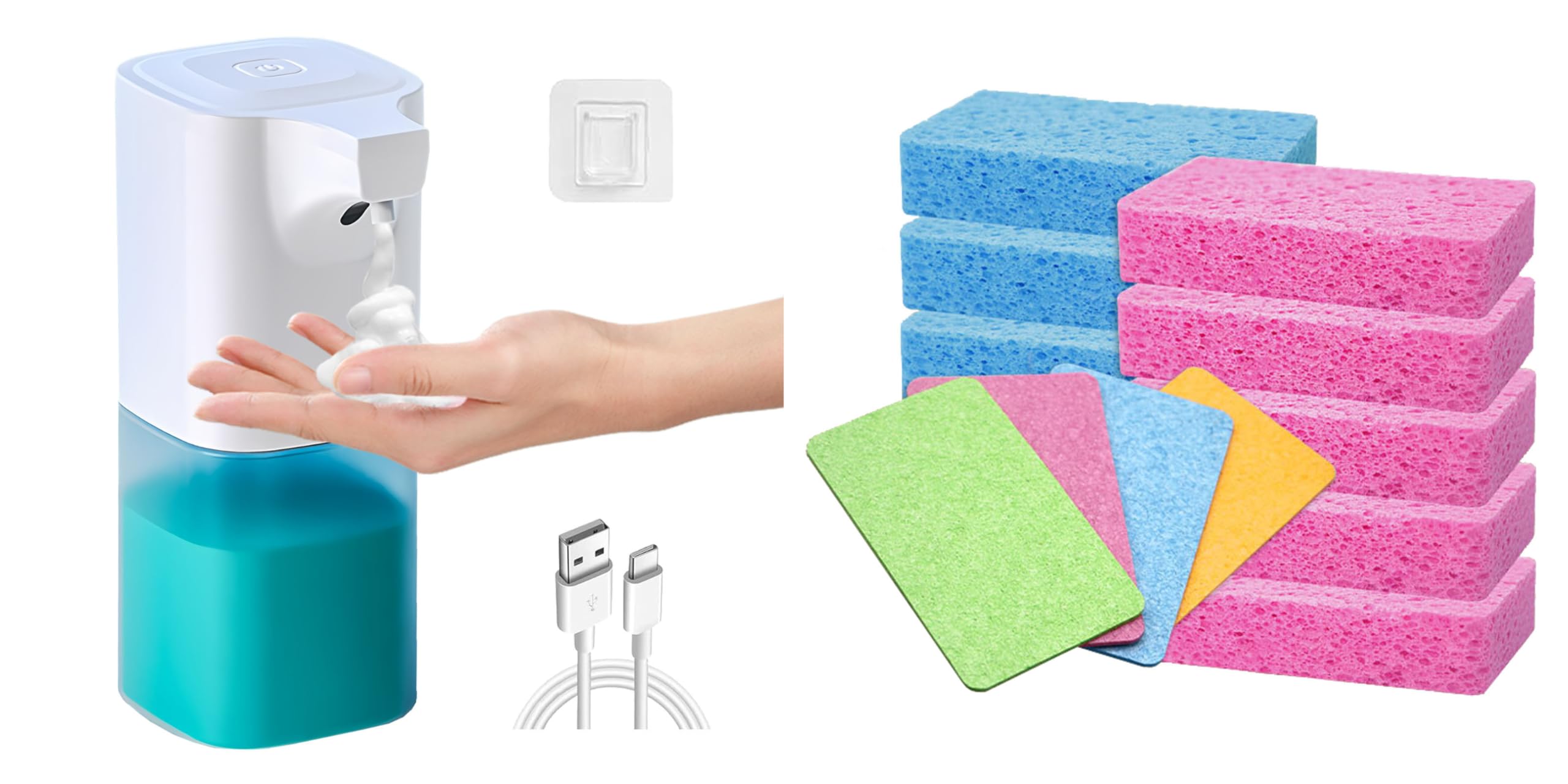 Amazon.com: SZSENYEIJIA Automatic Foaming Soap Dispenser + Non-Scratch ...