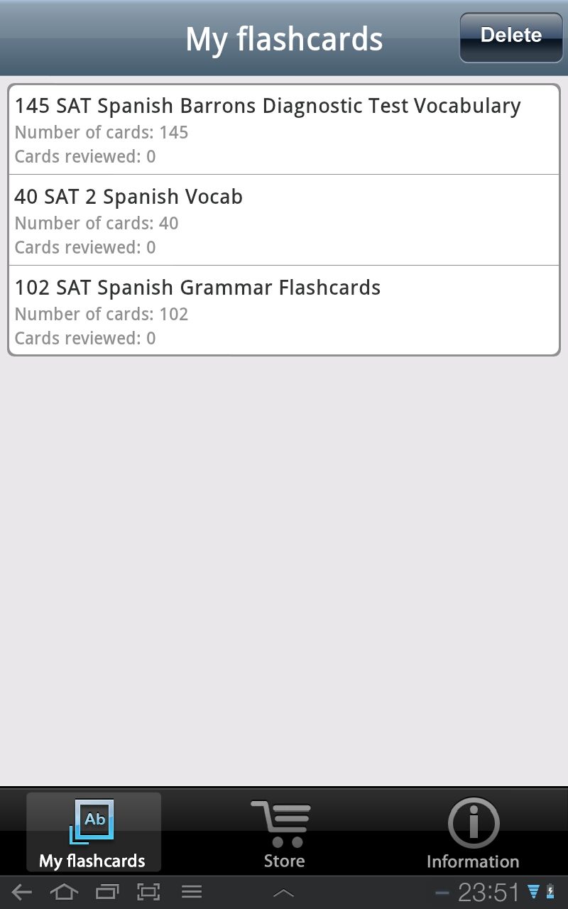 SAT Flashcards - Spanish - App on Amazon Appstore