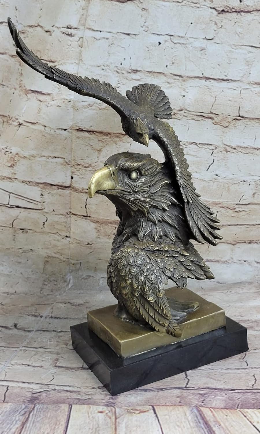 Amazon.com: Perched Bird of Prey Bronzed Statue Sculpture Ornithology ...