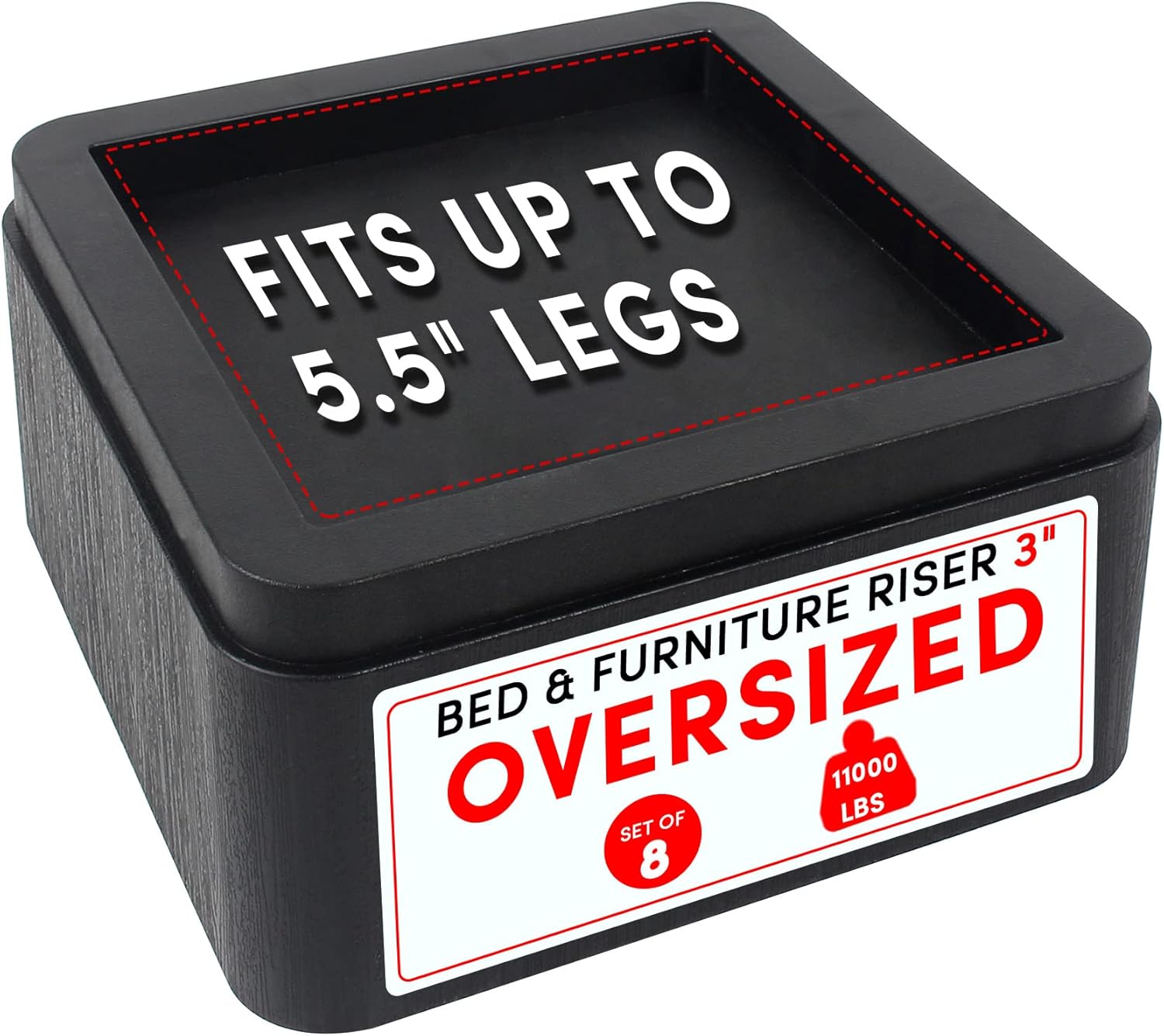 Amazon.com: DEDU Oversized Bed Risers Heavy Duty Stackable 8 Pack ...