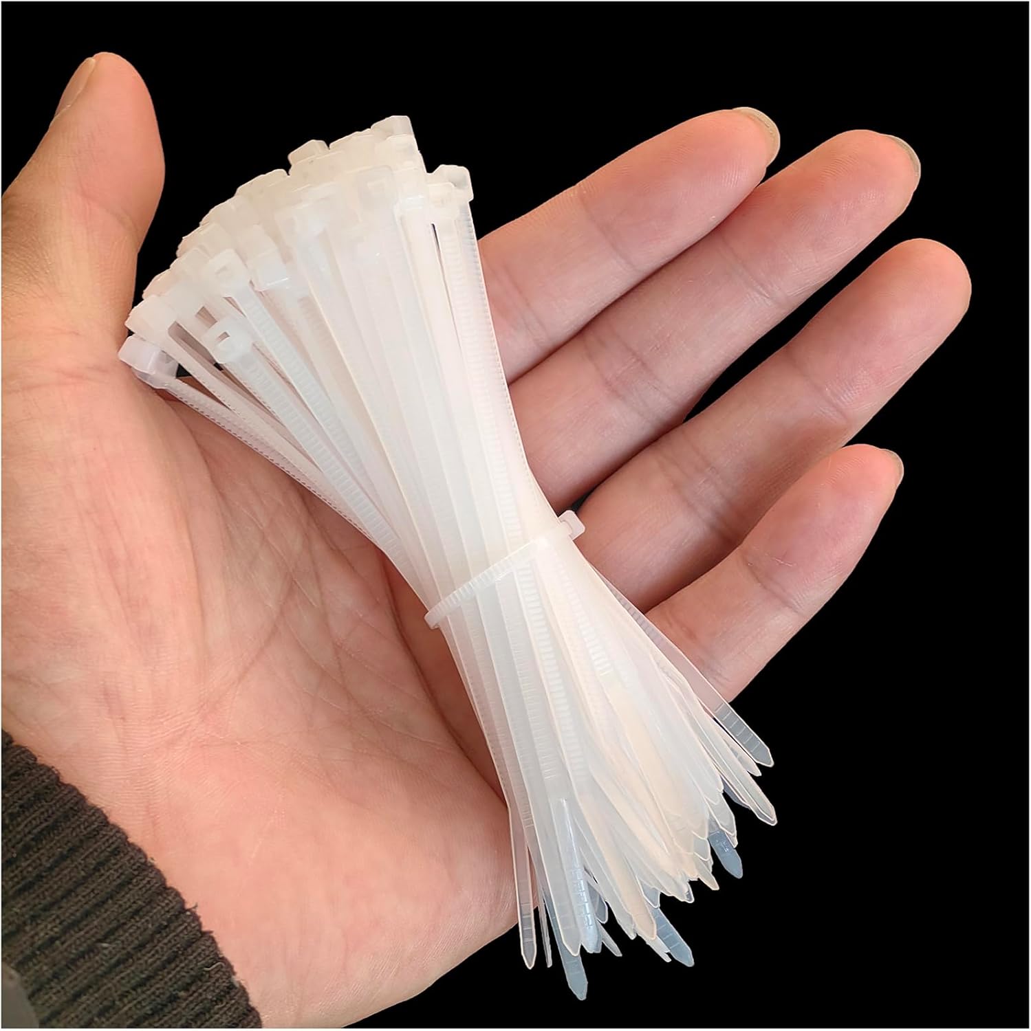 zuizhan Small Cable Ties Clear 100mm x 2.5mm,100 Pack White Mini Thin ...