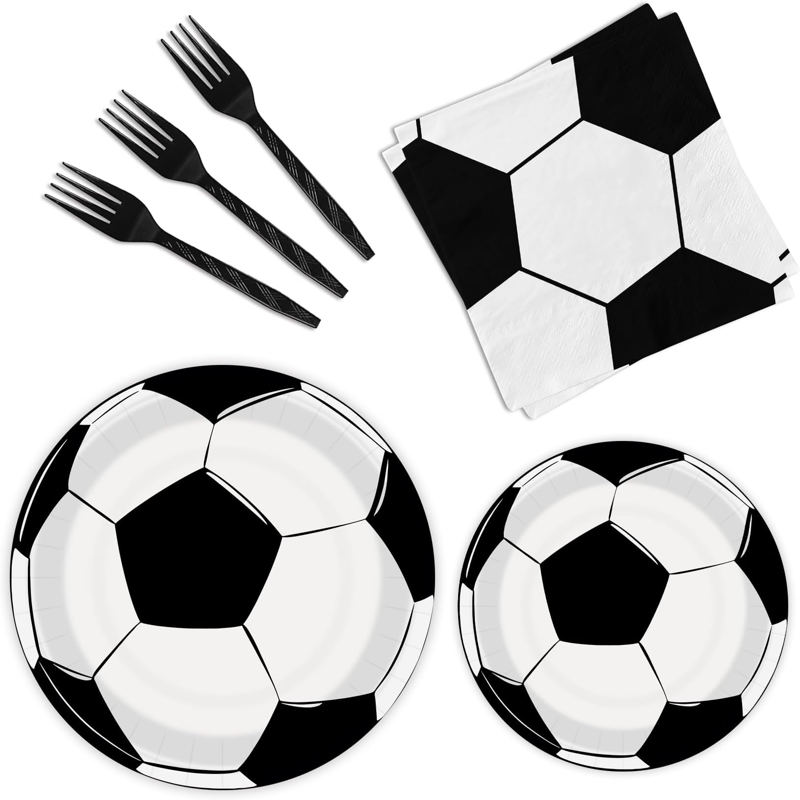 Amazon.com: BQK 96 Pcs Soccer Plates and Napkins Party Supplies Soccer ...