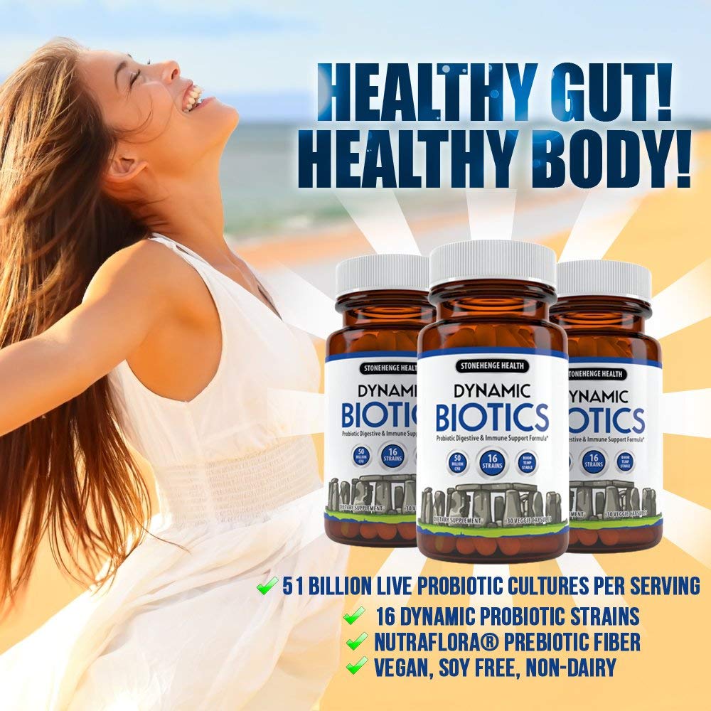 Probiotics 51 Billion CFU - 16 Strains, Prebiotic, Synbiotic ...