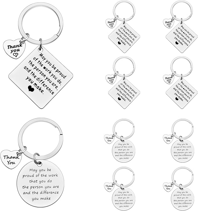 Amazon.com: Xiahuyu 10 Pcs Thank You Gifts Appreciation Keychain Make a ...