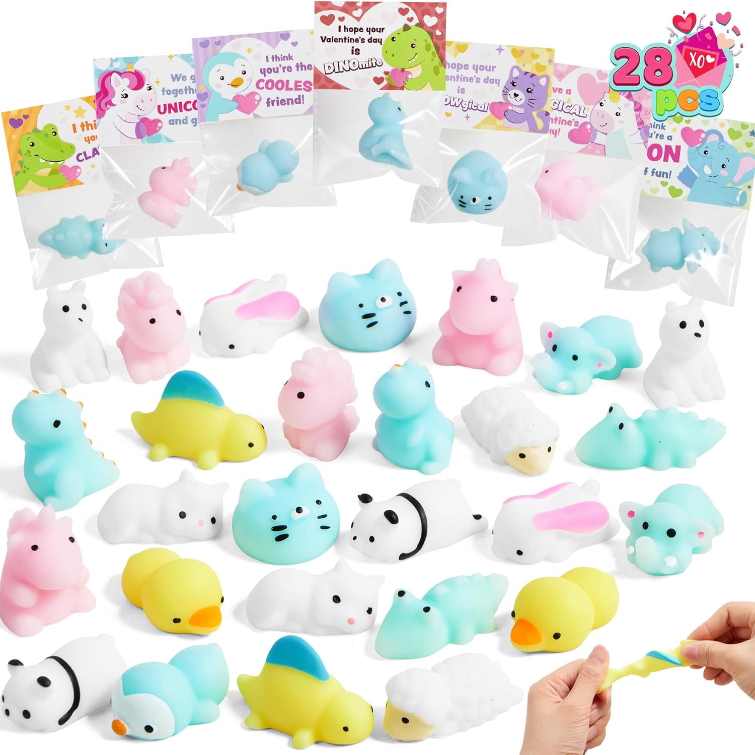 Amazon.com: JOYIN 28 Packs Mochi Squishy Toy Gift Card for Kid, 14 ...