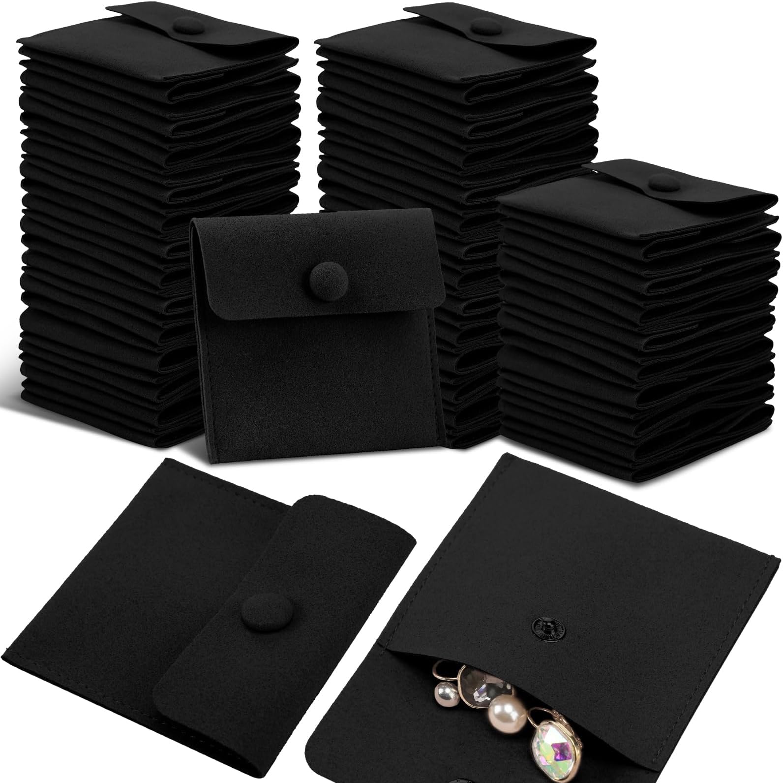 Bonuci - Bolsa de microfibra para joyas, 8 x 8 cm, bolsa de embalaje de ...