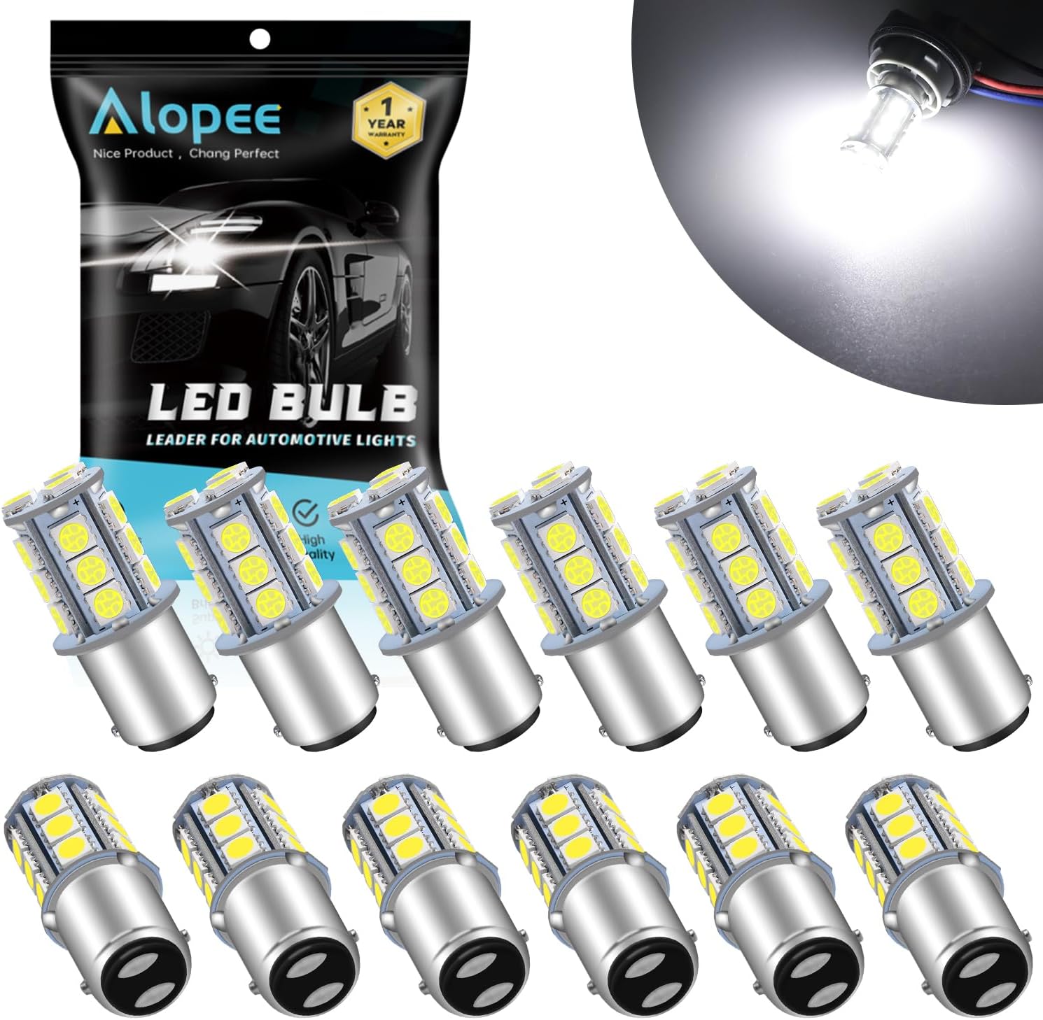 Amazon.com: Alopee 1142 LED Bulb White DC 12V 1076 LED Bulb for RV 1176 LED Bulb Double Contact ...