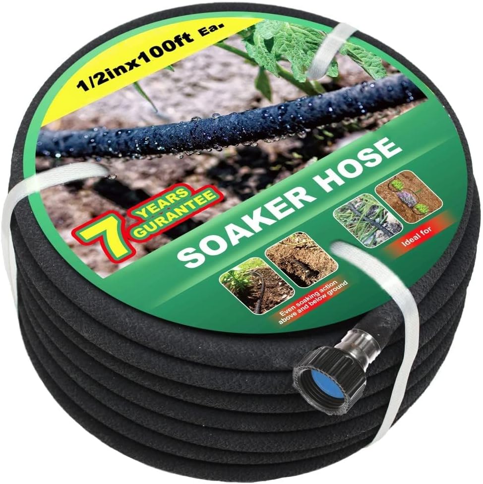 Amazon.com : Taisia 1/2’’ Soaker Hose 100 FT Water Drip Garden Hose ...