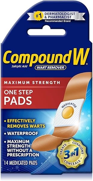 Compound W Wart Remover - Maximum Strength One Step Pads, 14 each by ...