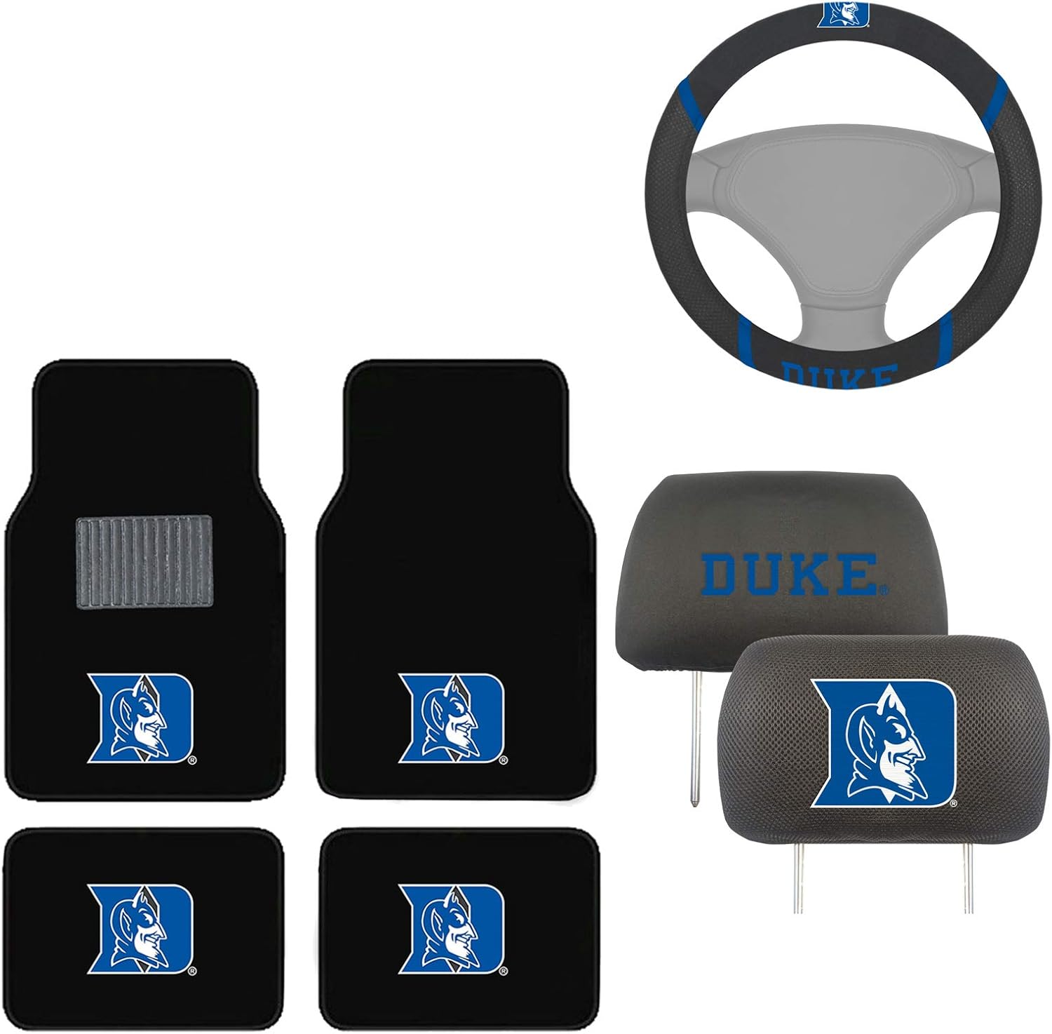 Amazon.com: AAC FANMATS NCAA Carpet Floor Mats Bundle with Head Rests ...