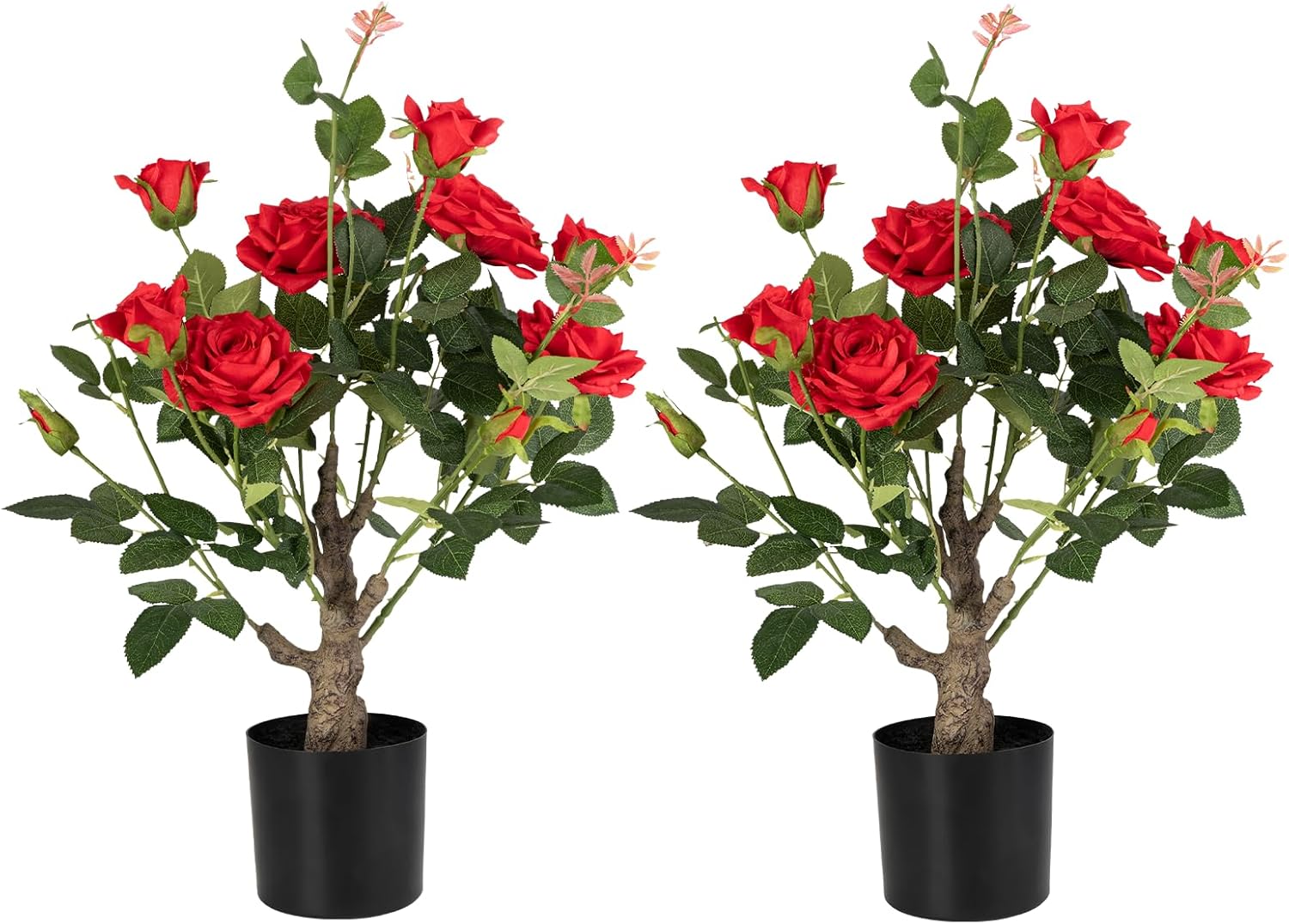 Amazon.com: Howngyesimu Artificial Rose Flower Trees 2 Pack- 24 ...