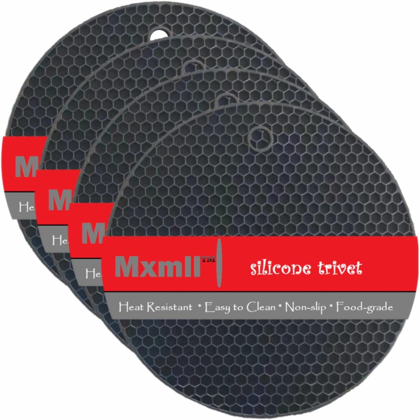 Amazon.com: Mxmll 4pk 7 Inch Round Heat Resistant Silicone Trivets Fot ...