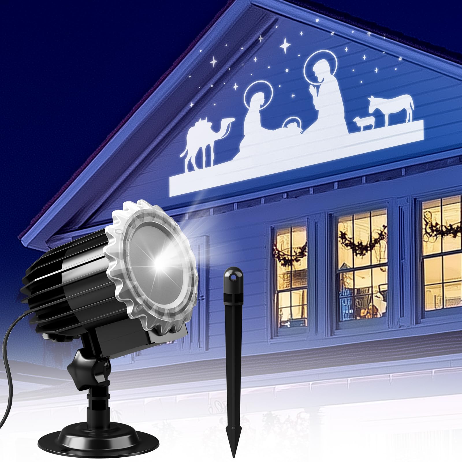 Amazon.com: Christmas Nativity Scene Projector Lights Outdoor Indoor ...