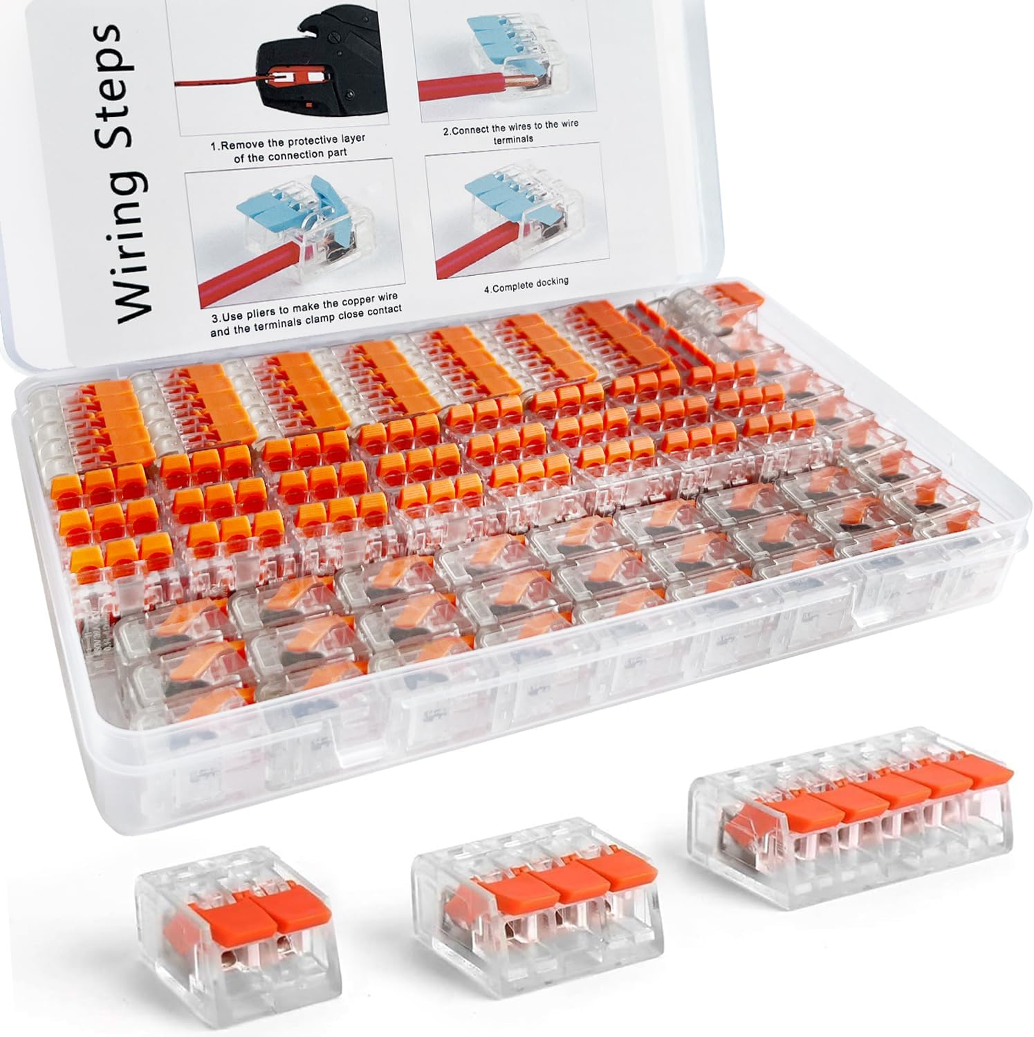 FullFun 75 Pcs Lever Wire Nuts Connectors, Compact Splicing Wire ...