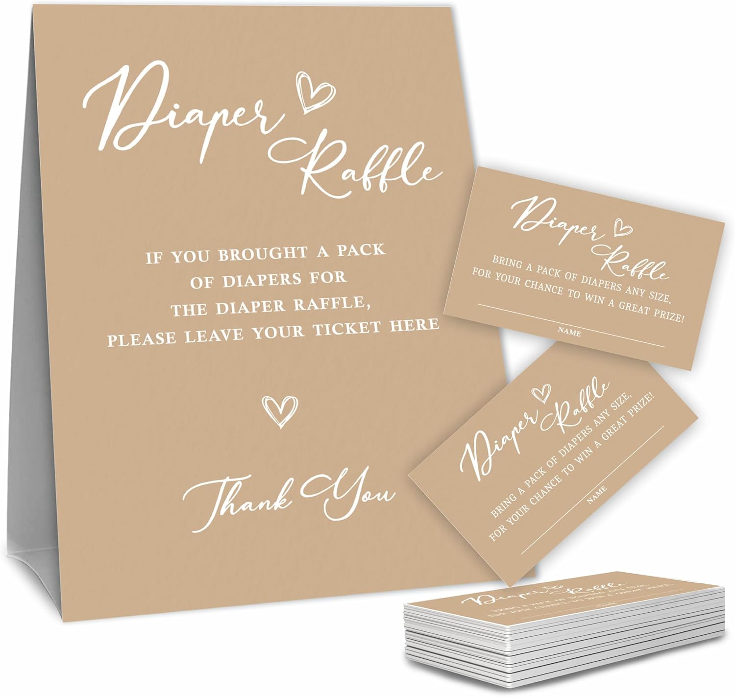 Amazon.com: Diaper Raffle Baby Shower Game Kit- 1 Standing Sign & 50 ...