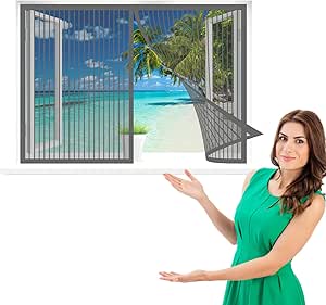 Magnetic Window Fly Screen, 165 x 200 cm Window Fly Screen net with ...