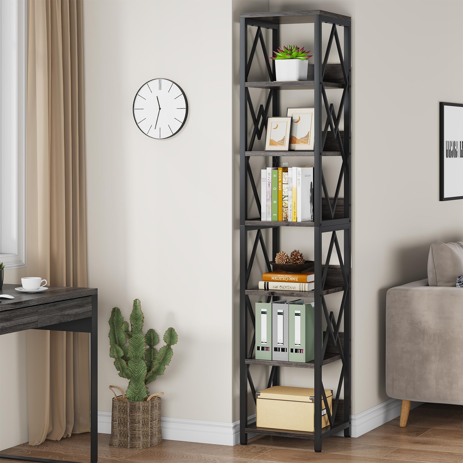 Amazon.com: Tribesigns 6-Tier Corner Shelf, 75 Inch Tall Narrow ...
