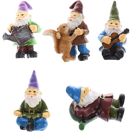 Amazon.com: Mood Lab Miniature Gardening Gnomes Set of 4 pcs - 3,5" H ...