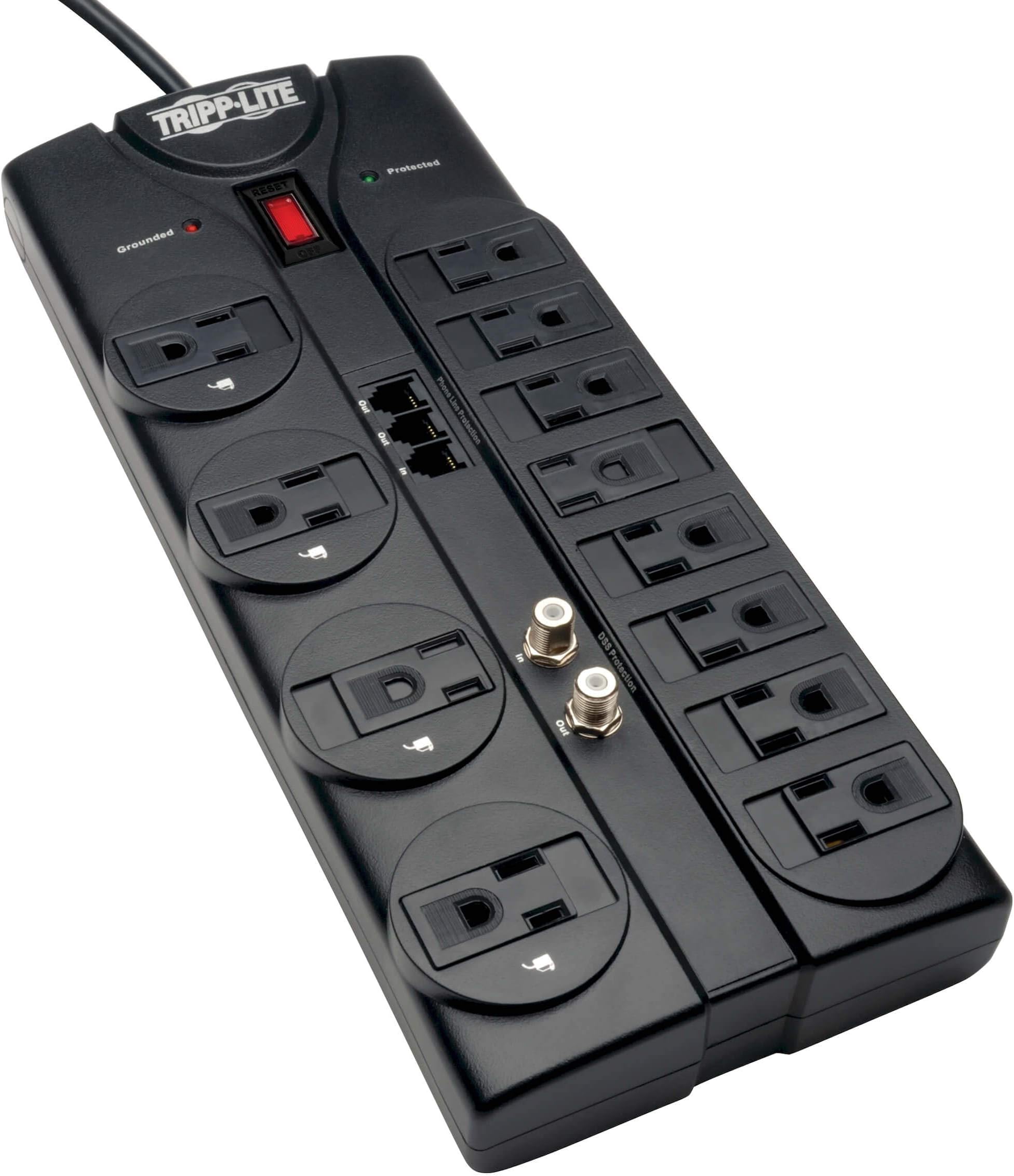 Amazon.com: Tripp Lite TLP1208TELTV 12 Outlet Surge Protector Power ...