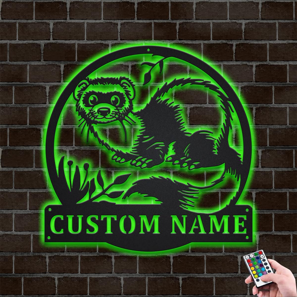 Amazon.com : Ferret Animal Metal Sign Led Fairy Lights-Custom Ferret ...
