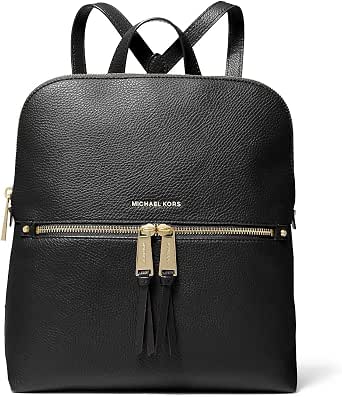Michael Kors Rhea - Mochila mediana con cierre, Negro -, Media talla ...