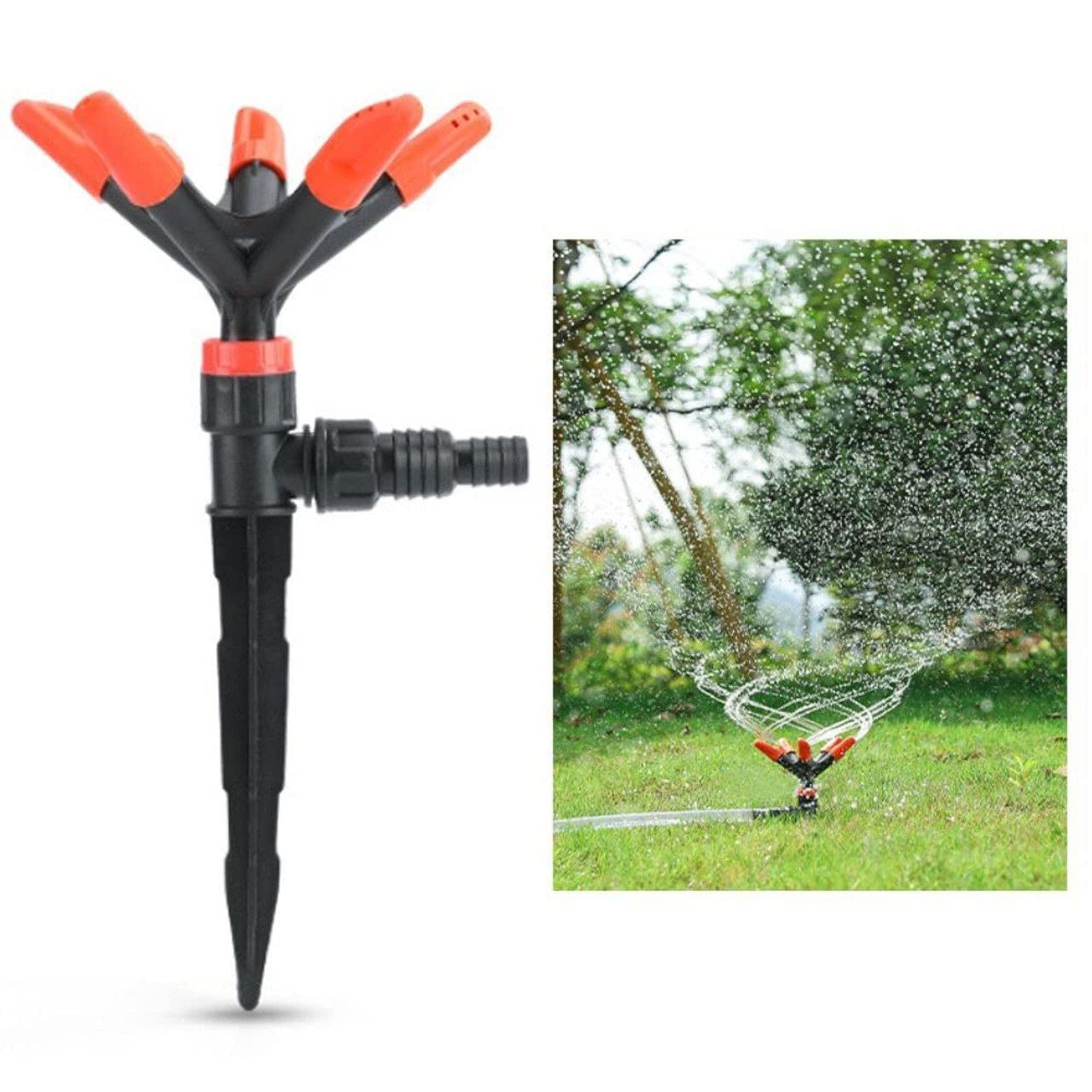 ABSTRACT Automatic Garden Sprinkler 360 ° Rotating Adjustable Round 3 ...