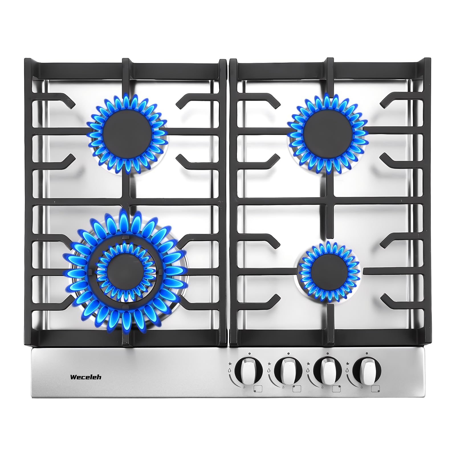 Amazon.com: Weceleh 24 inch Gas Cooktop Stove Top 4 Burners Bulit-in ...