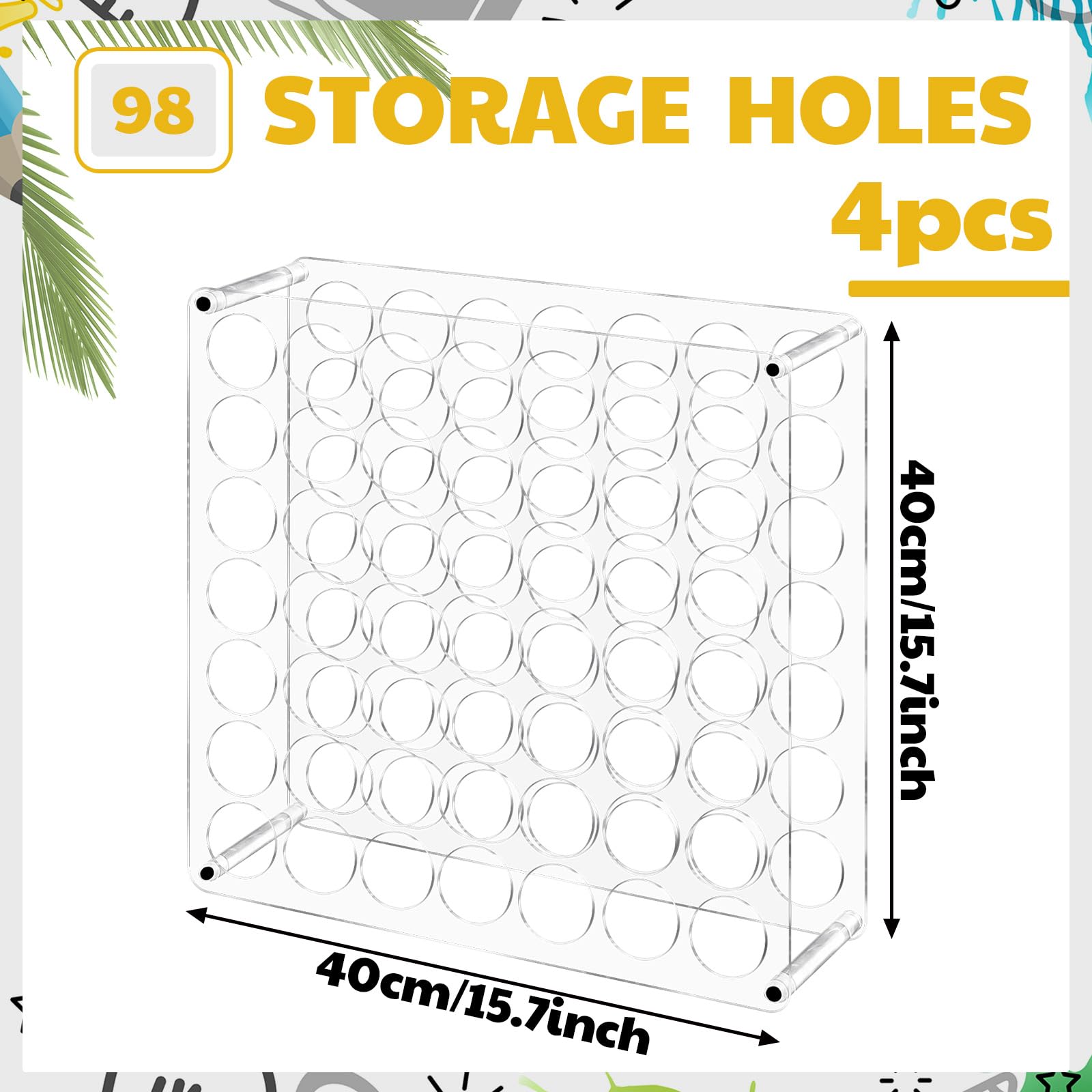 Snapklik.com : 2 Pack Vinyl Storage Organizer 98 Holes Acrylic Vinyl ...