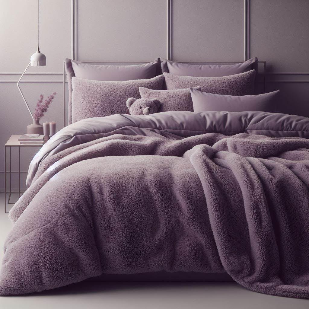 Teddy Bear Duvet Cover Set Super Soft Fleece Warm Winter Quilt with ...