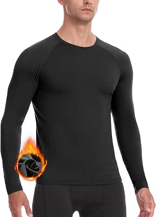 Roadbox Men's Thermal Compression Shirts, Long Sleeve Fleece Lined ...
