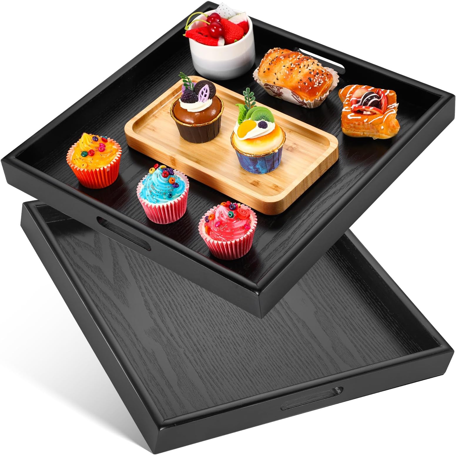 Amazon.com: KINGCRAFT 16 x 16 inches Large Square Ottoman Table Tray ...