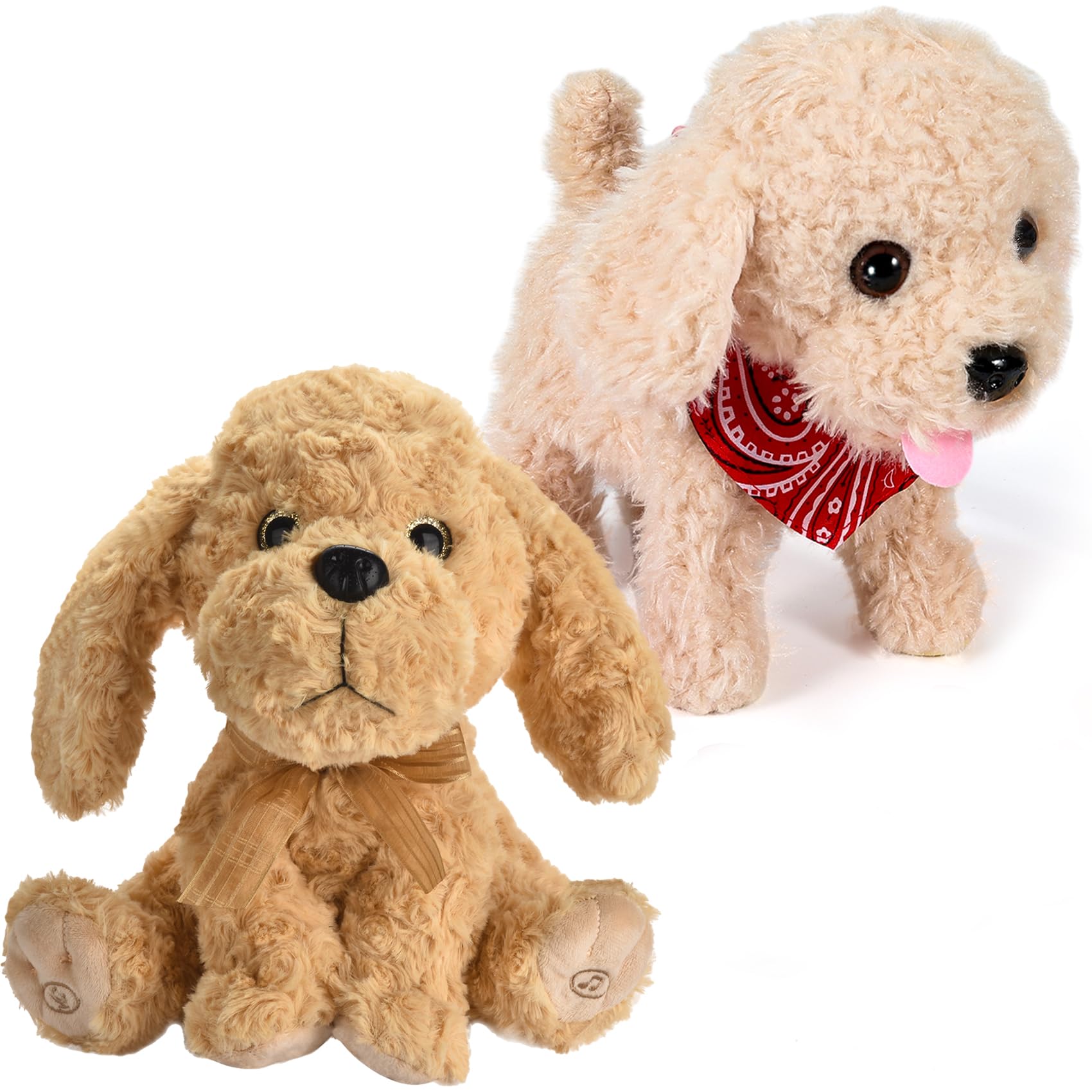 Amazon.com: GOBRILLFUN Interactive Walking Plush Puppy Toy Dog ...