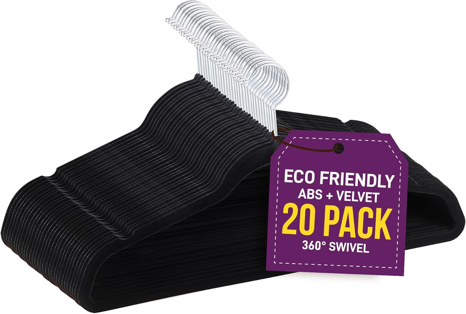 Amazon.com: Lifemaster Velvet Non-Slip Plastic Hanger Set - 20 Pieces ...