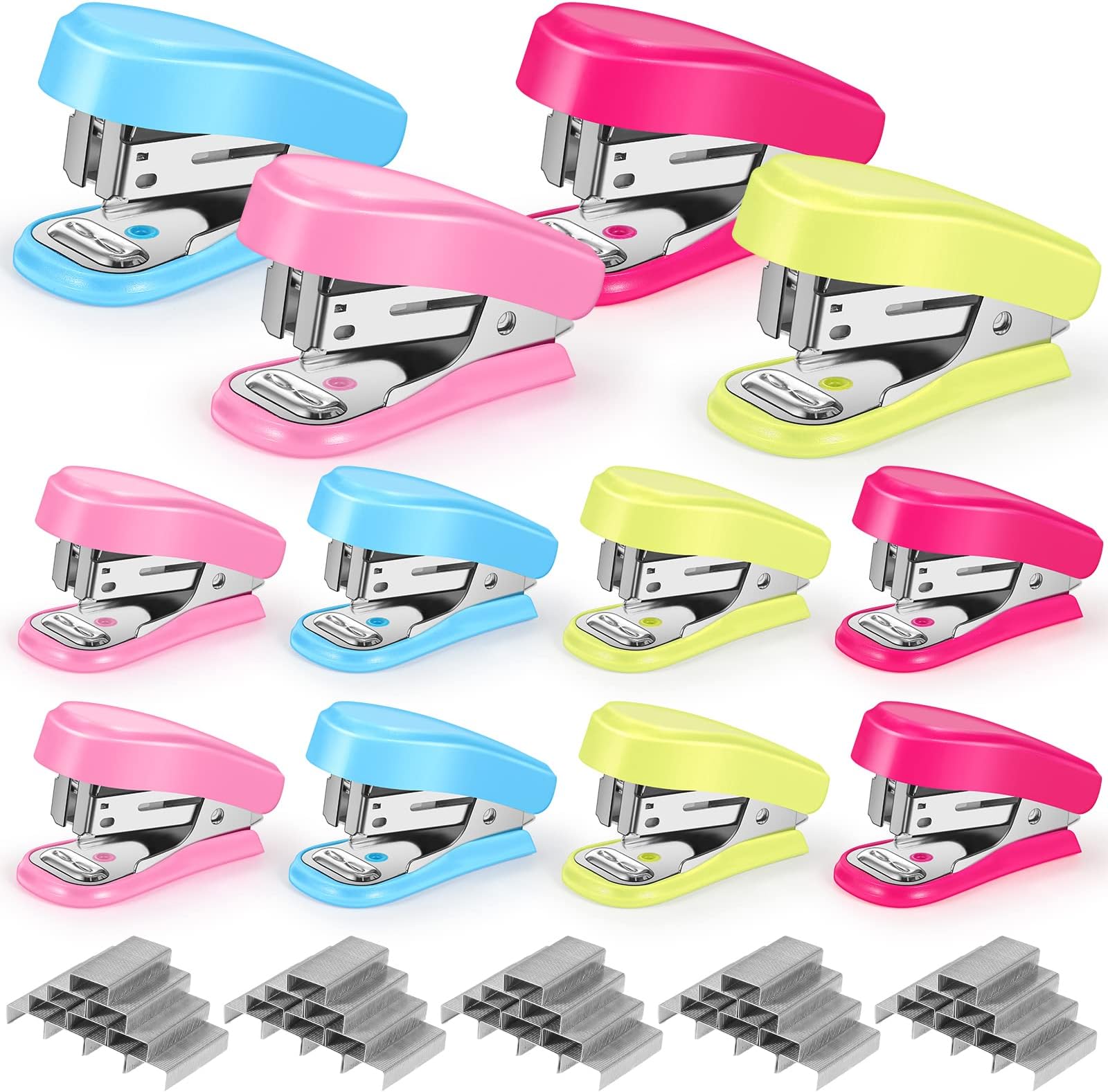 Amazon.com : Ctosree 12 Pieces Mini Stapler Bulk with 12 Boxes Staples ...