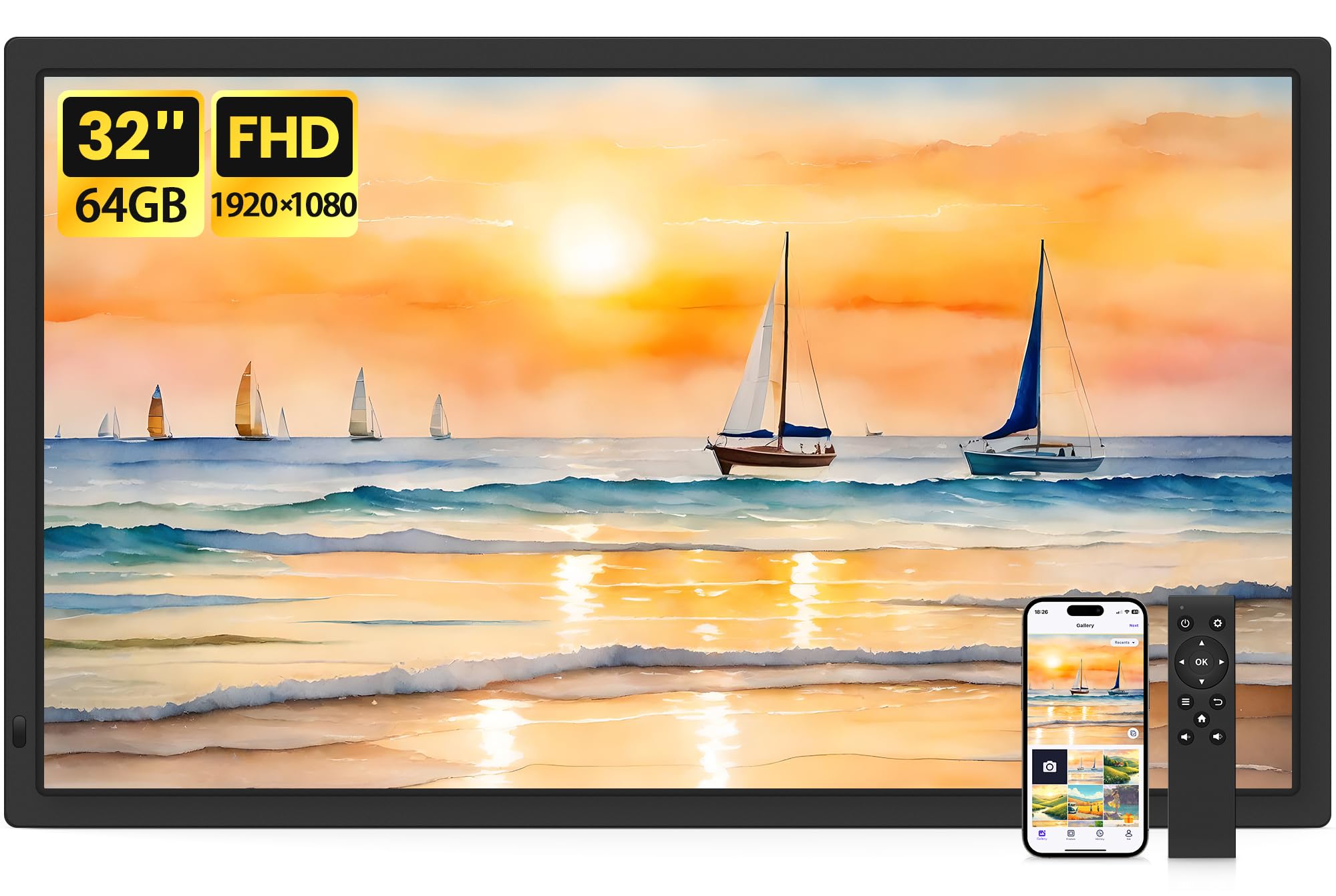 Uhale 32 Inch Extra Large Digital Picture Frame With 64gb | Desertcart KSA