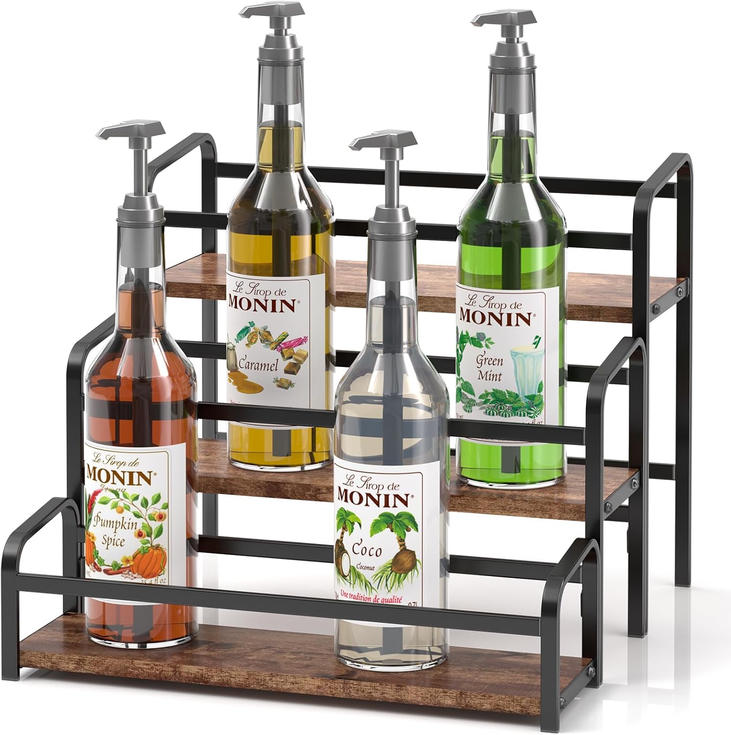 Amazon.com: DTUQYX Coffee Syrup Organizer 3-Tier: Vintage Coffee Syrup ...